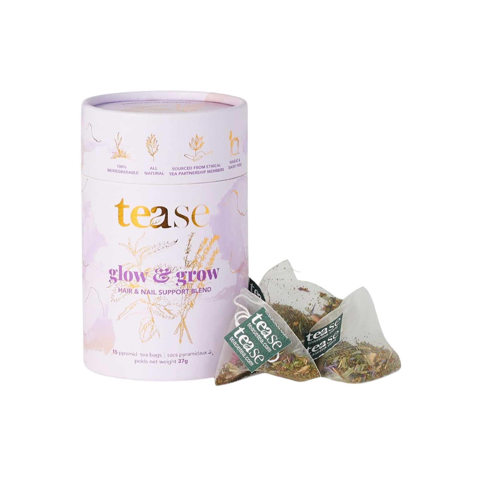 Tease Tea Organic Tea Gift Set | 15 Piece Botanical Pyramid Tea Bag In ...